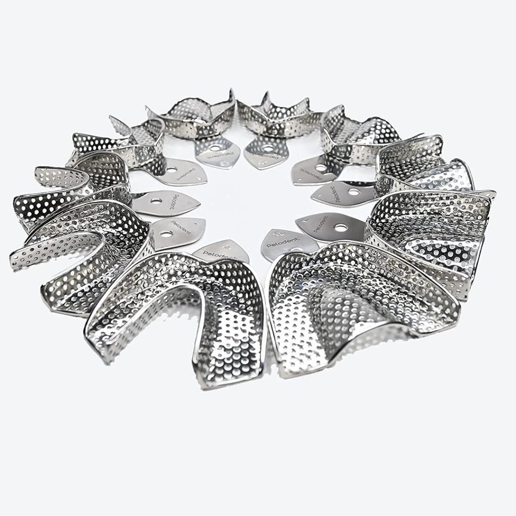 Polodent Dental Impression Trays Dentulous Perforated Kit, Set of 10 ...